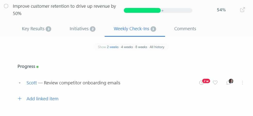 Features – Weekdone Team Compass
