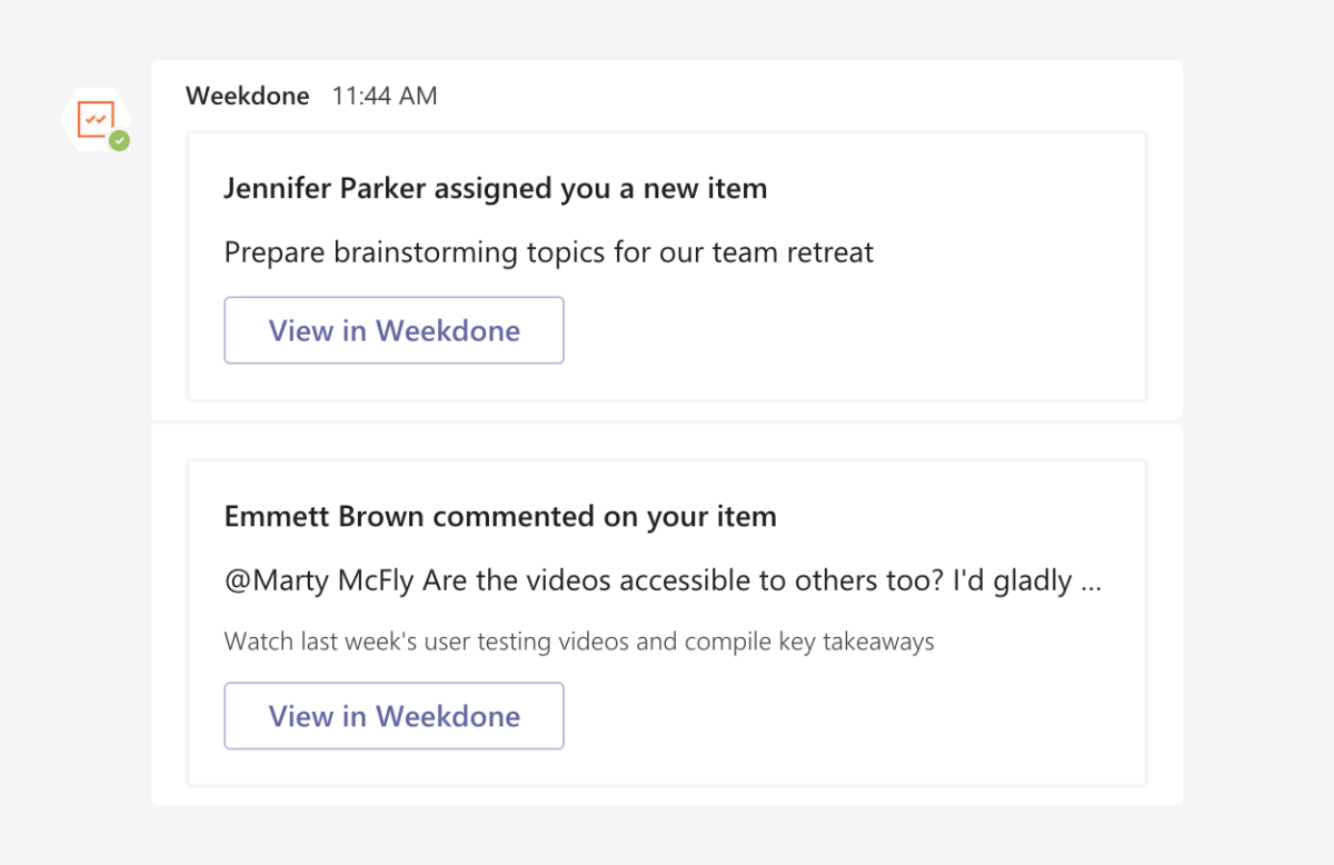Weekdone + Microsoft Teams – Weekdone