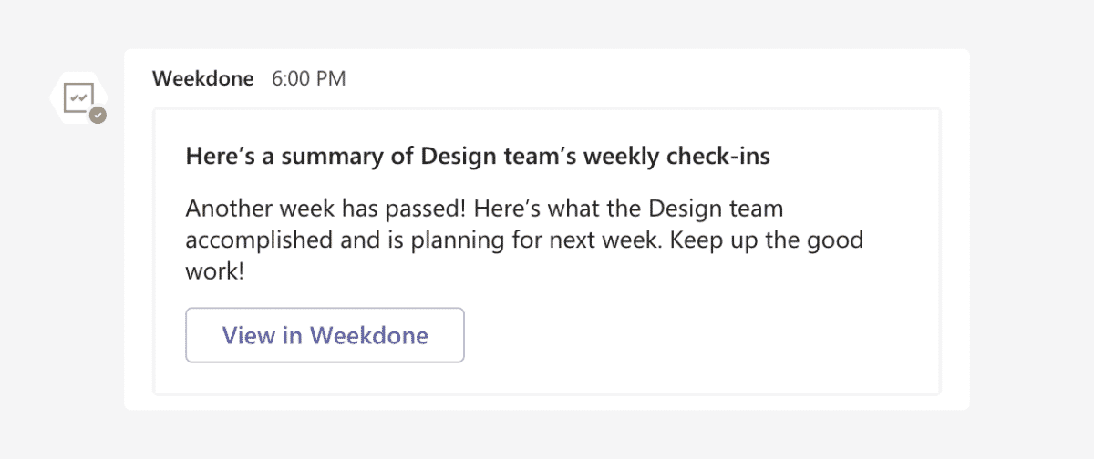 Weekdone + Microsoft Teams – Weekdone