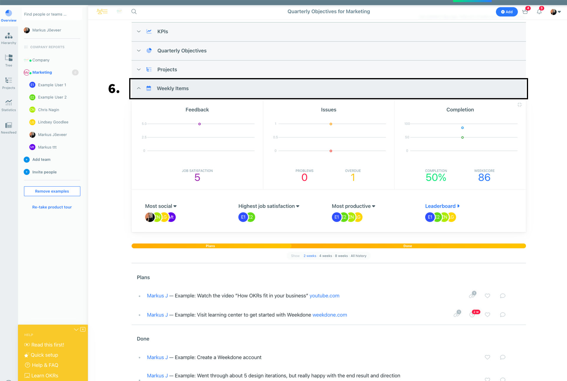 Blueprint - Weekly Progress Reporting – Weekdone